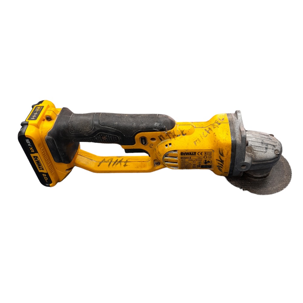 Pre-owned Dewalt DCG412 Angle Grinder With 2.0ah Battery - Own4Less